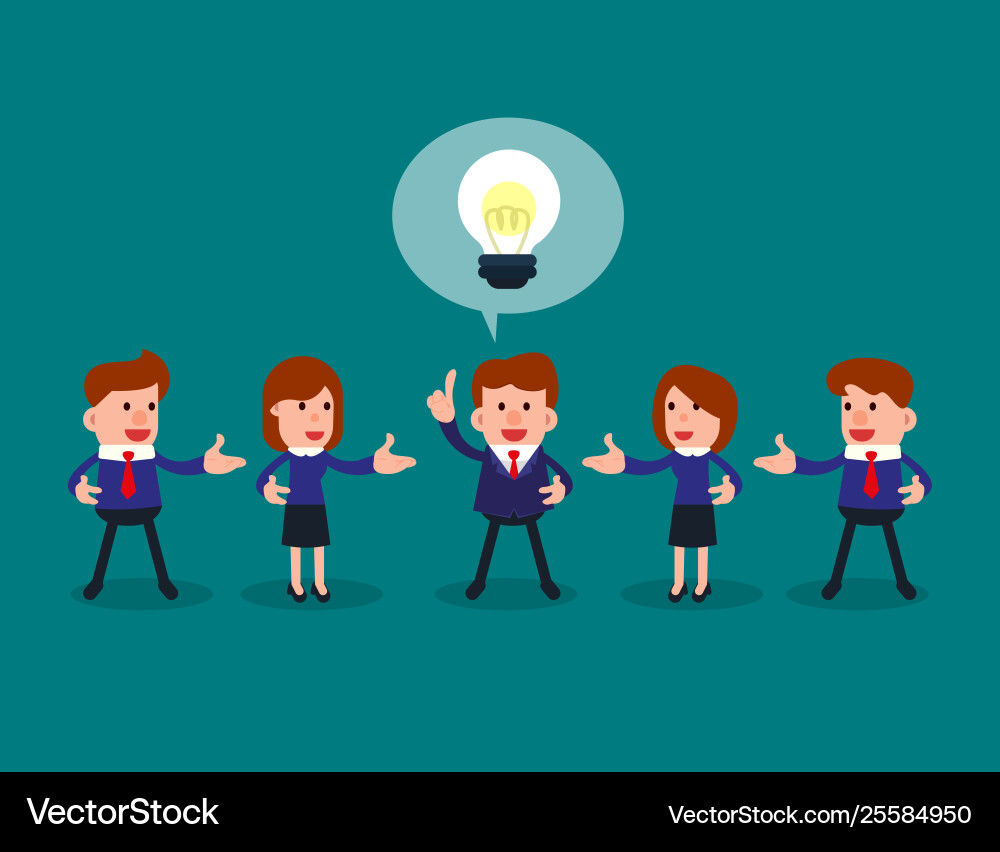Successful businessman give ideas for another Vector Image