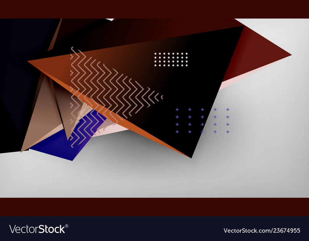 3d triangle geometric background design modern Vector Image
