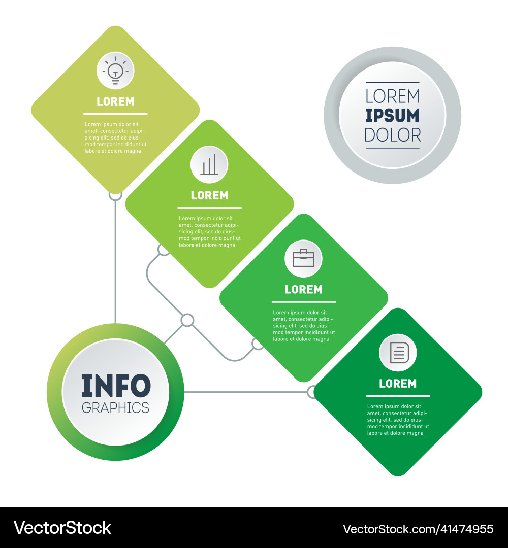 4 steps diagram infographic of green technology Vector Image