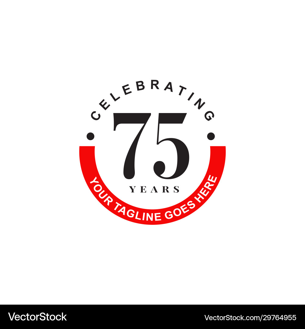 75th year celebrating anniversary emblem logo Vector Image