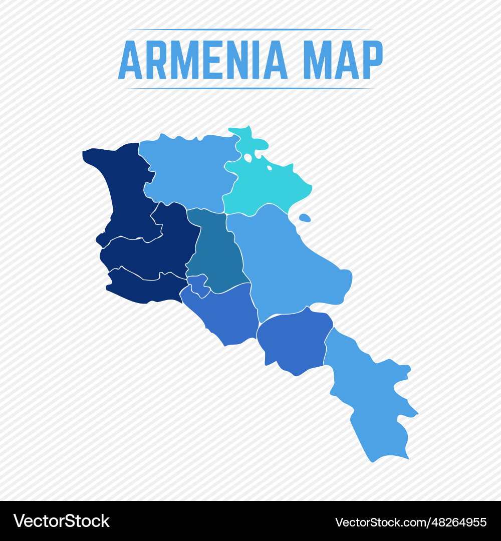 Armenia detailed map with regions Royalty Free Vector Image