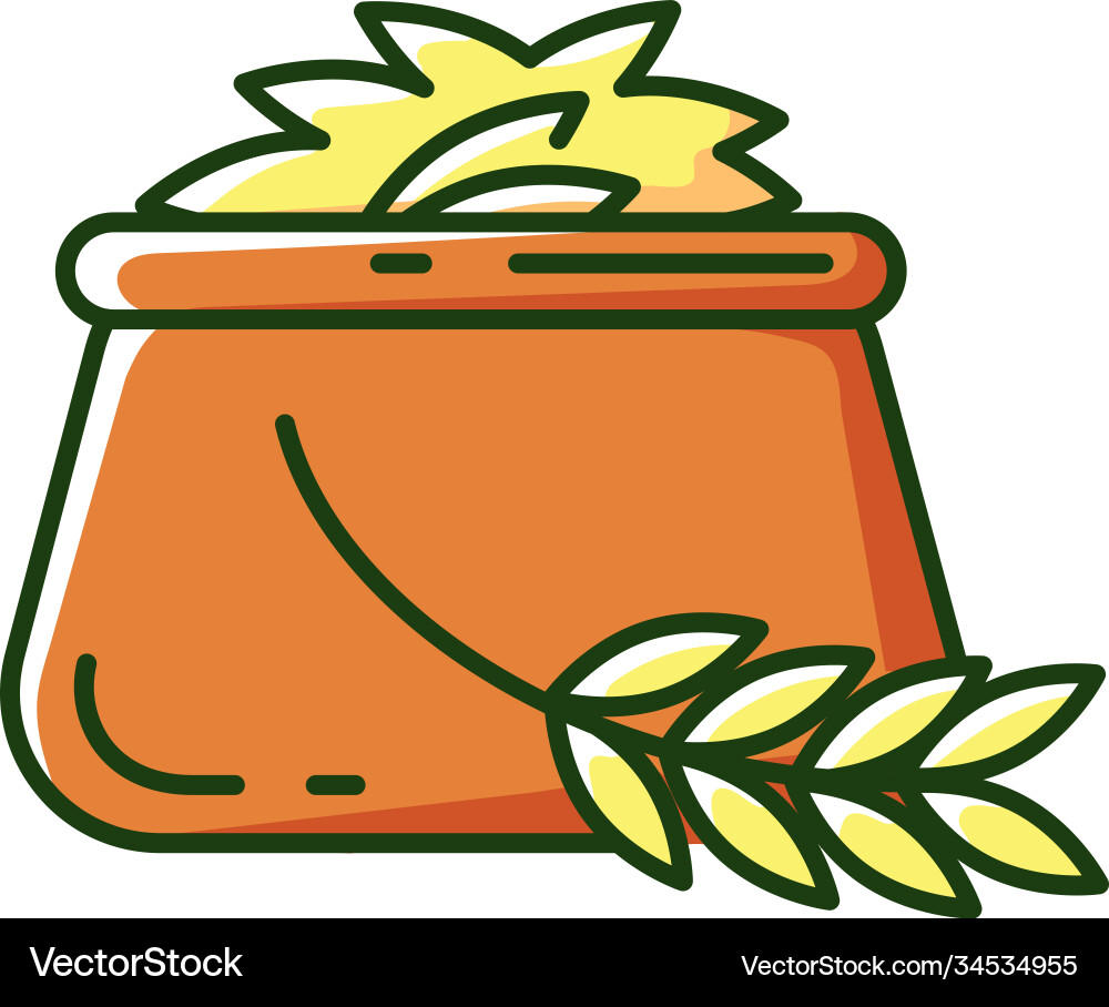 Barley rgb color icon Royalty Free Vector Image