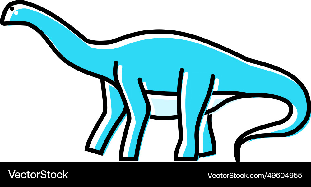 Brontosaurus dinosaur animal color icon Royalty Free Vector