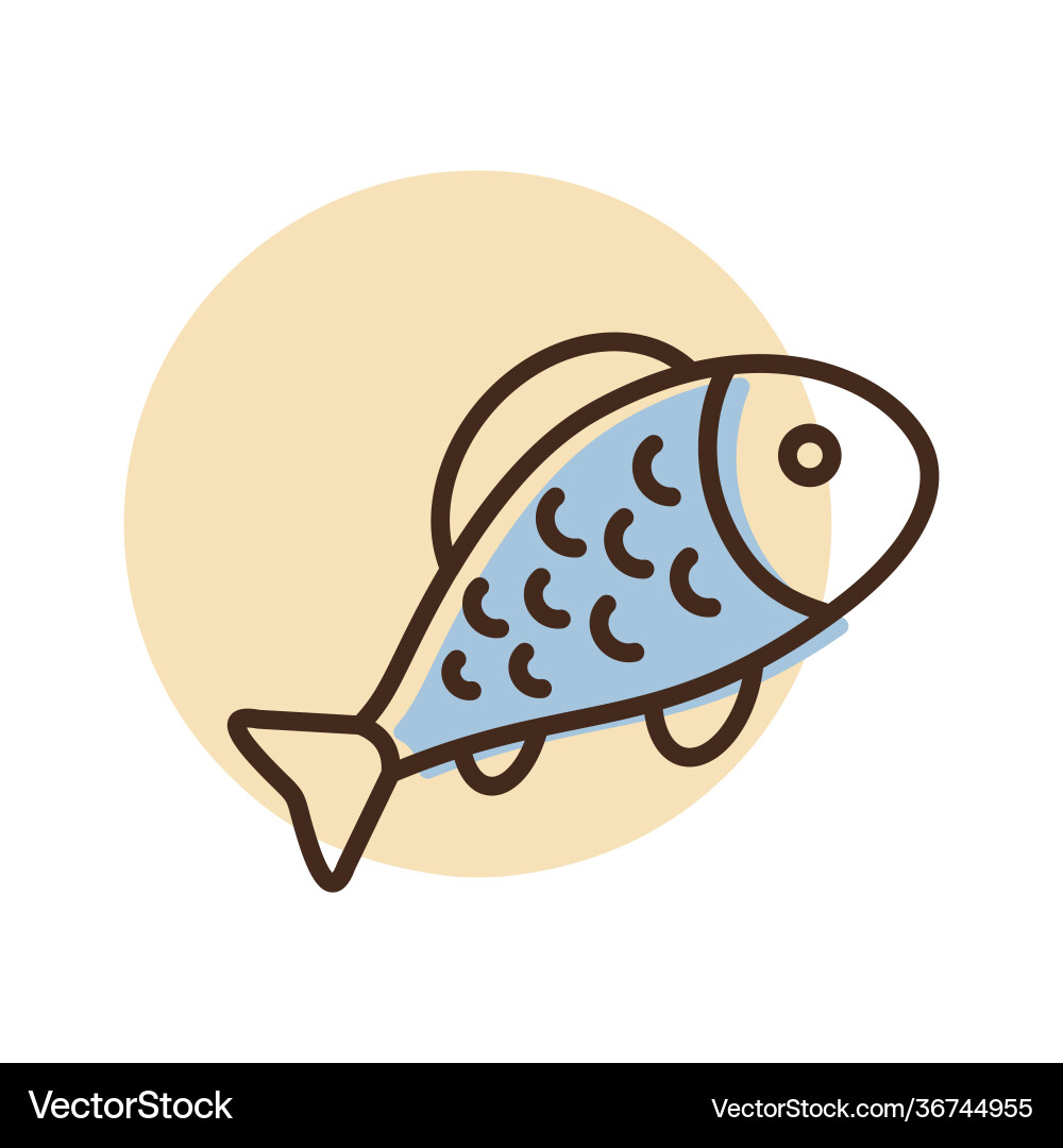 Fish flat icon farm animal sign Royalty Free Vector Image