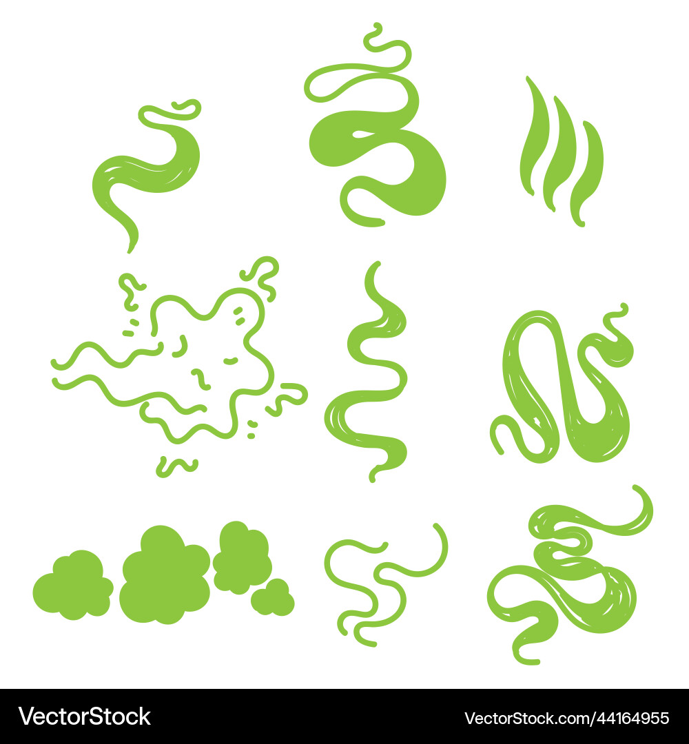 Hand drawn doodle smelly smoke and cloud icon Vector Image