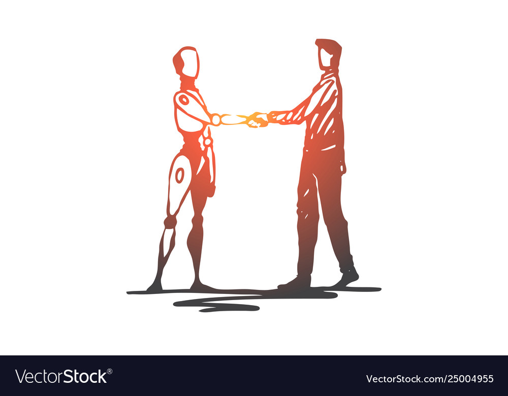 Human robot future machine technology concept Vector Image