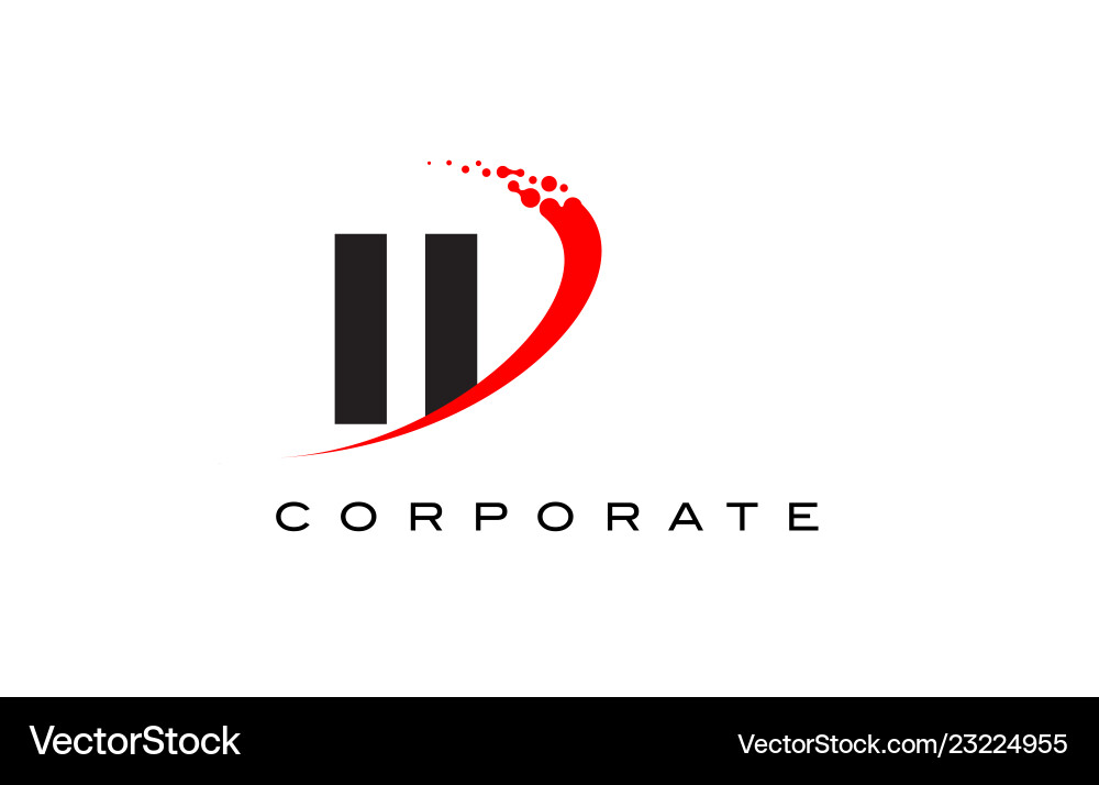 Ii modern letter logo design with swoosh Vector Image
