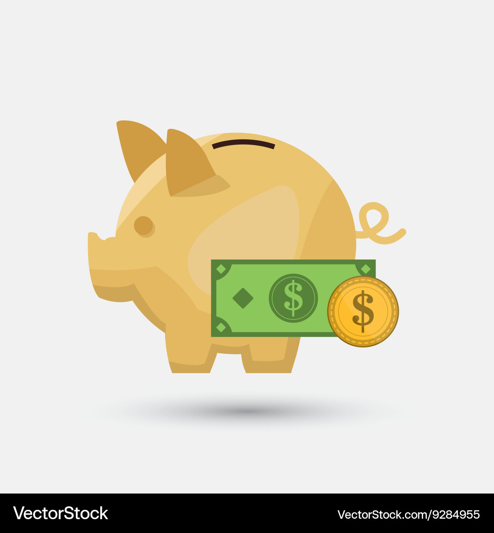 Money design financial item icon white Royalty Free Vector