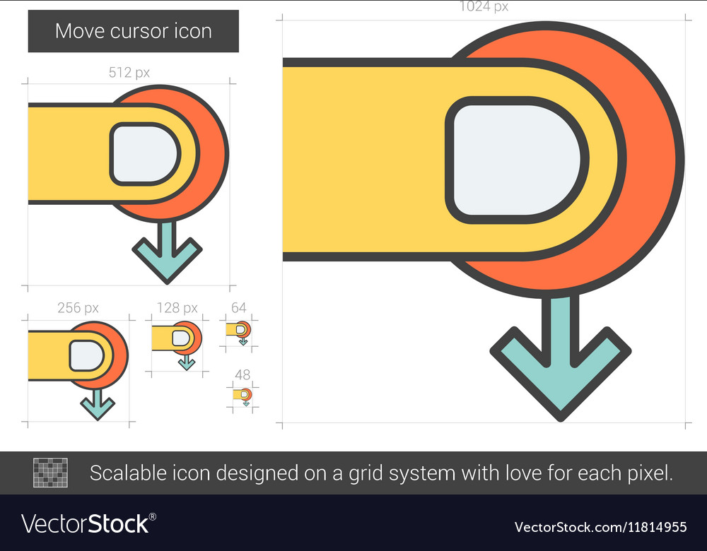 Move cursor line icon Royalty Free Vector Image