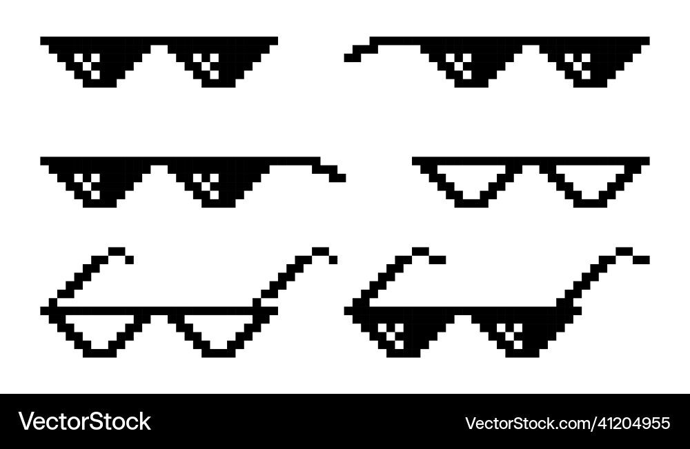Pixel glasses retro funky spectacles for funny Vector Image