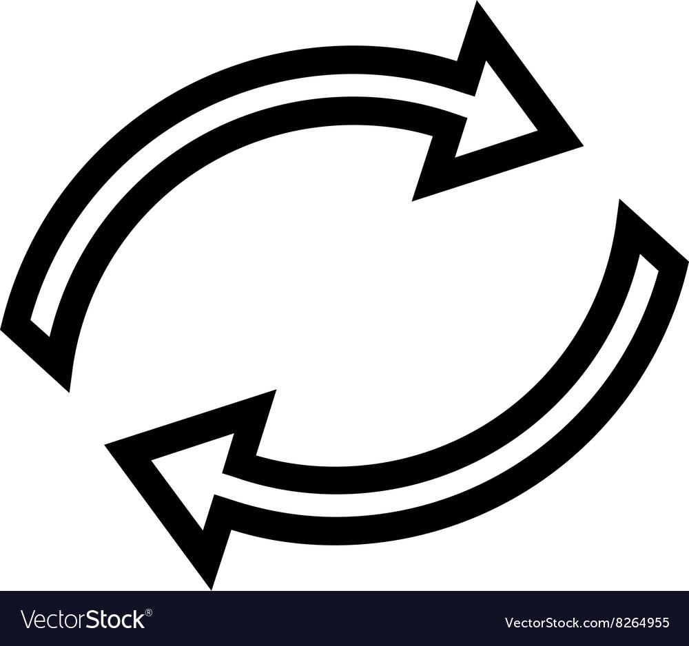 Refresh arrows thin line icon Royalty Free Vector Image