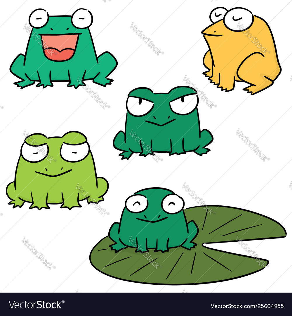 Set frog Royalty Free Vector Image - VectorStock