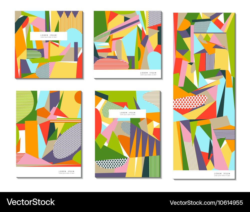 Set of abstract geometric cards Royalty Free Vector Image