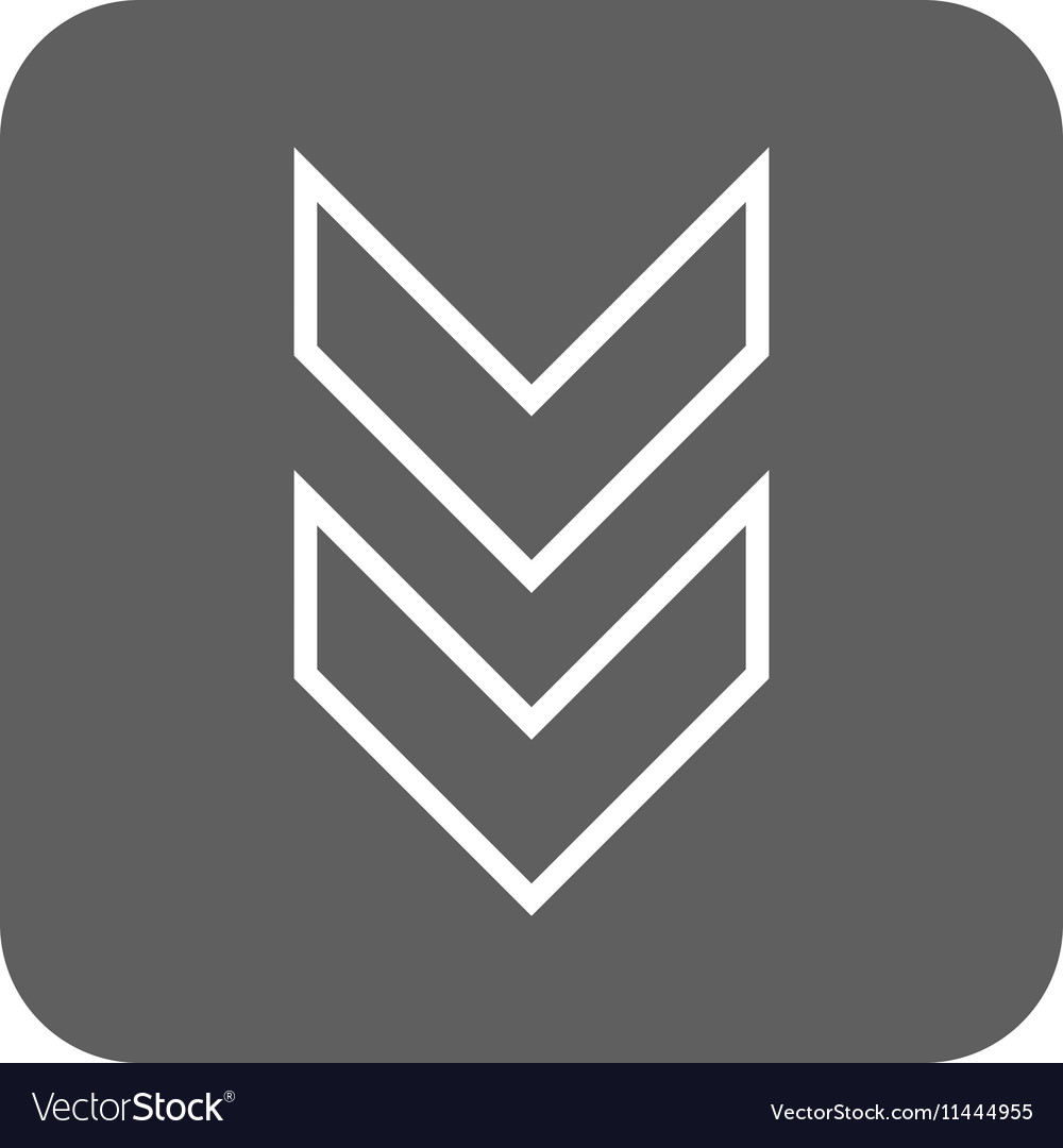 Shift down flat squared icon Royalty Free Vector Image