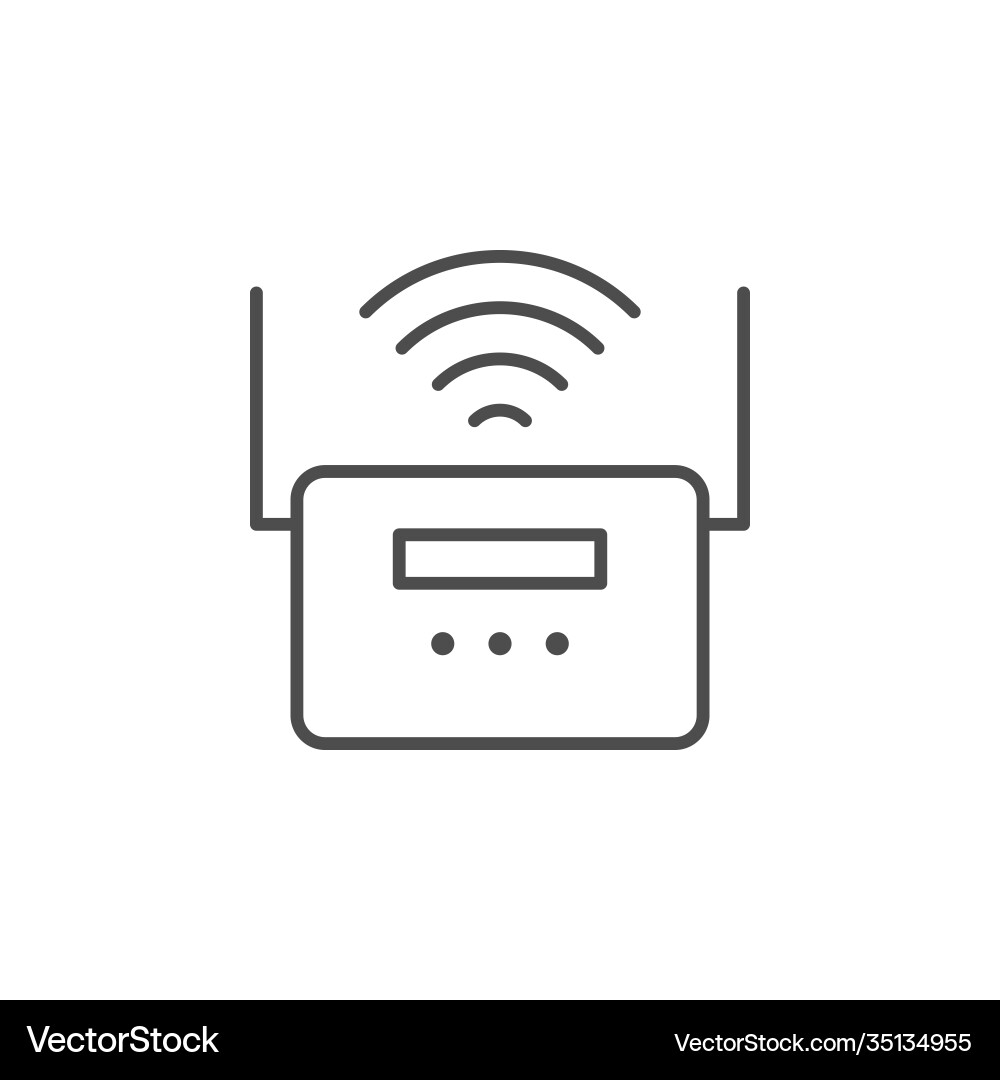 Wi-fi router line outline icon Royalty Free Vector Image