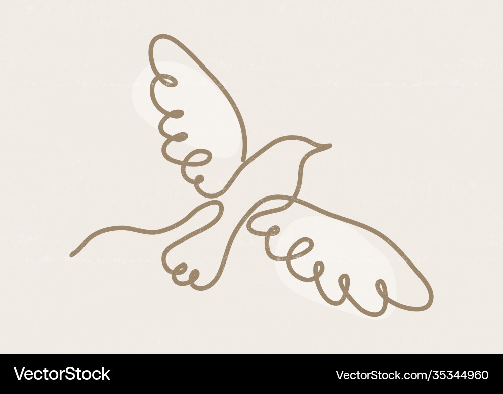 Abstract vintage wings bird print boho minimalist Vector Image