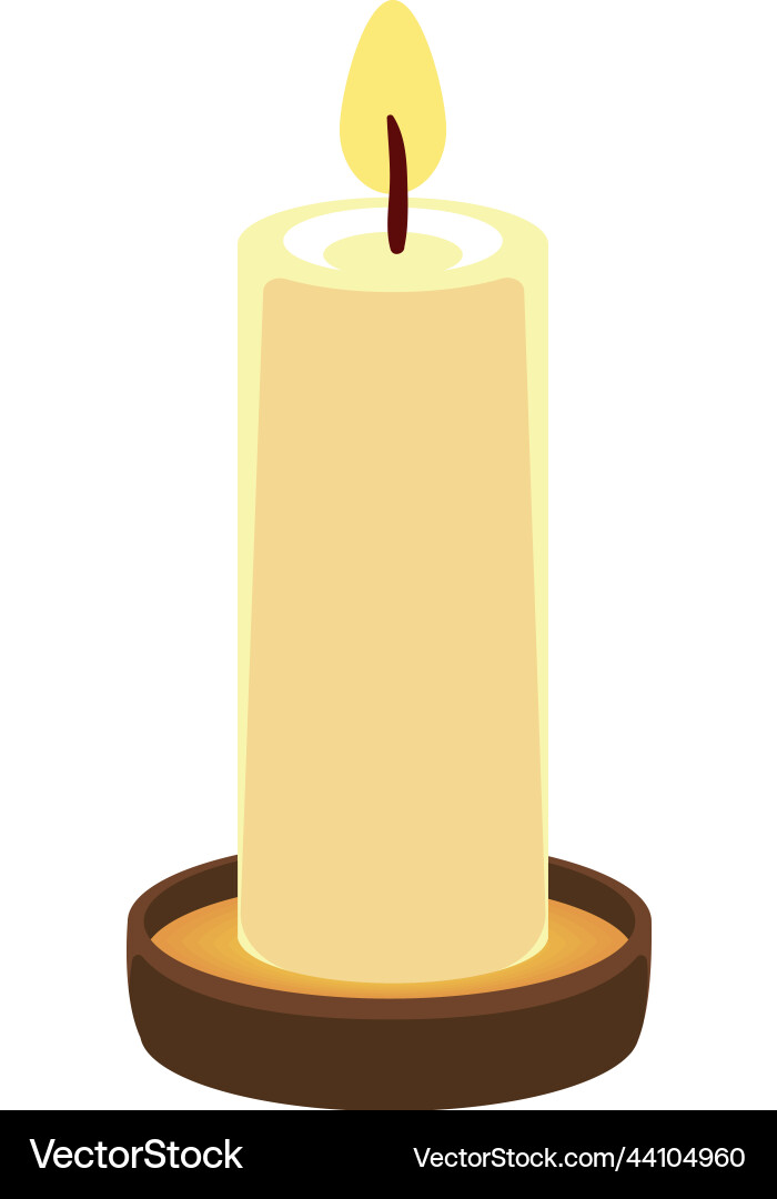 Candle in wooden Royalty Free Vector Image - VectorStock