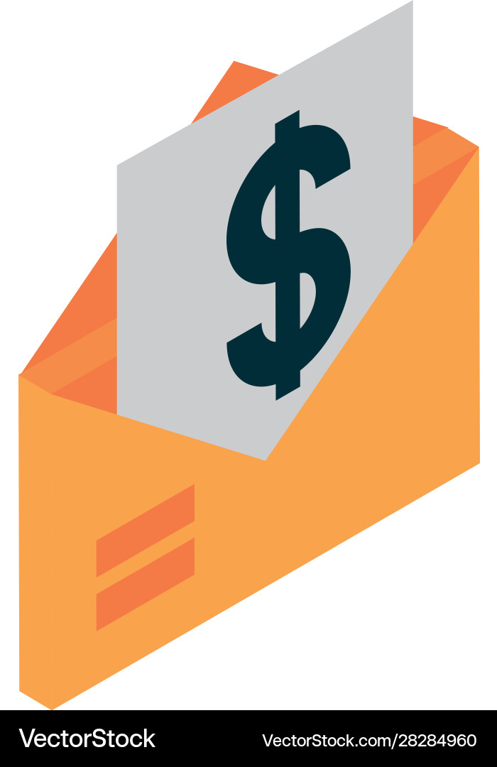 Ecommerce business internet email bill money icon Vector Image