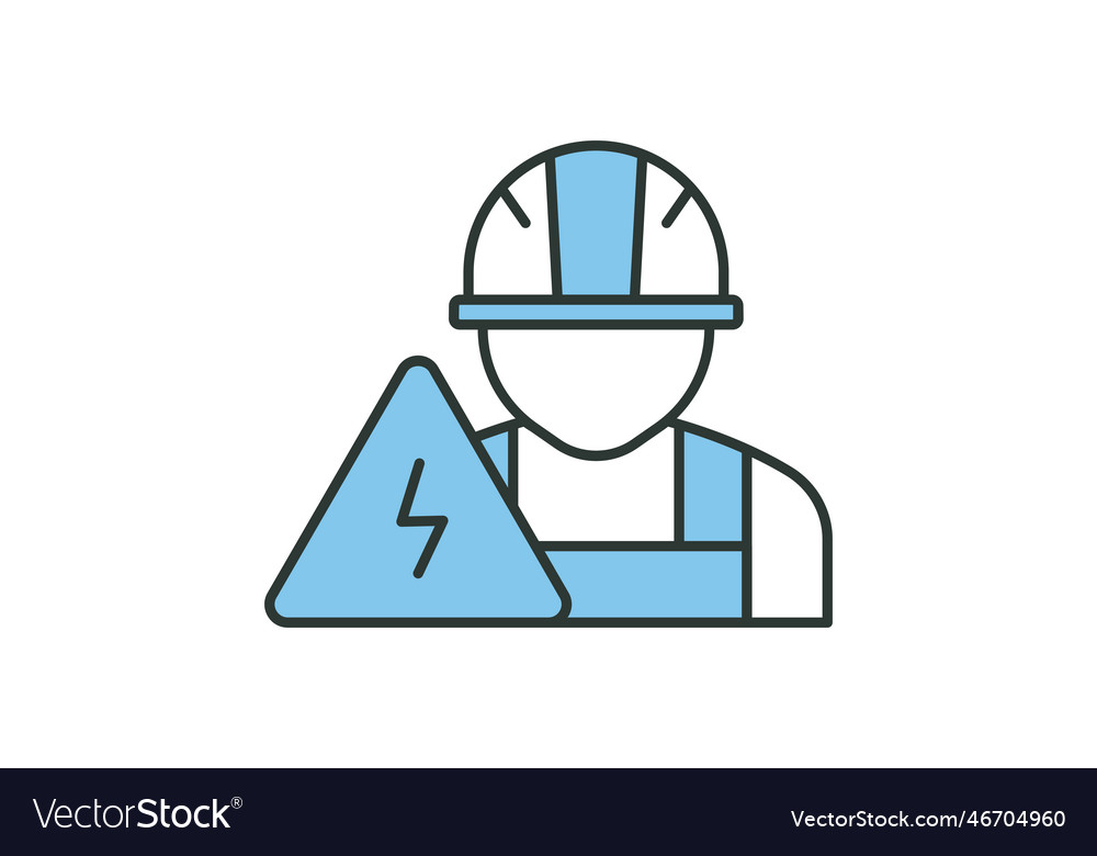 Electrical engineering icon worker Royalty Free Vector Image