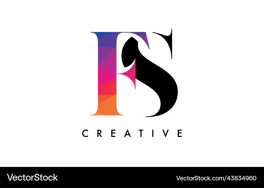 Fs letter design with creative cut and colorful Vector Image