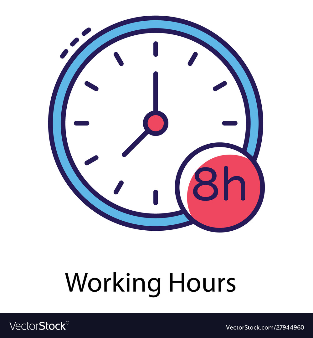 Working hours Royalty Free Vector Image - VectorStock