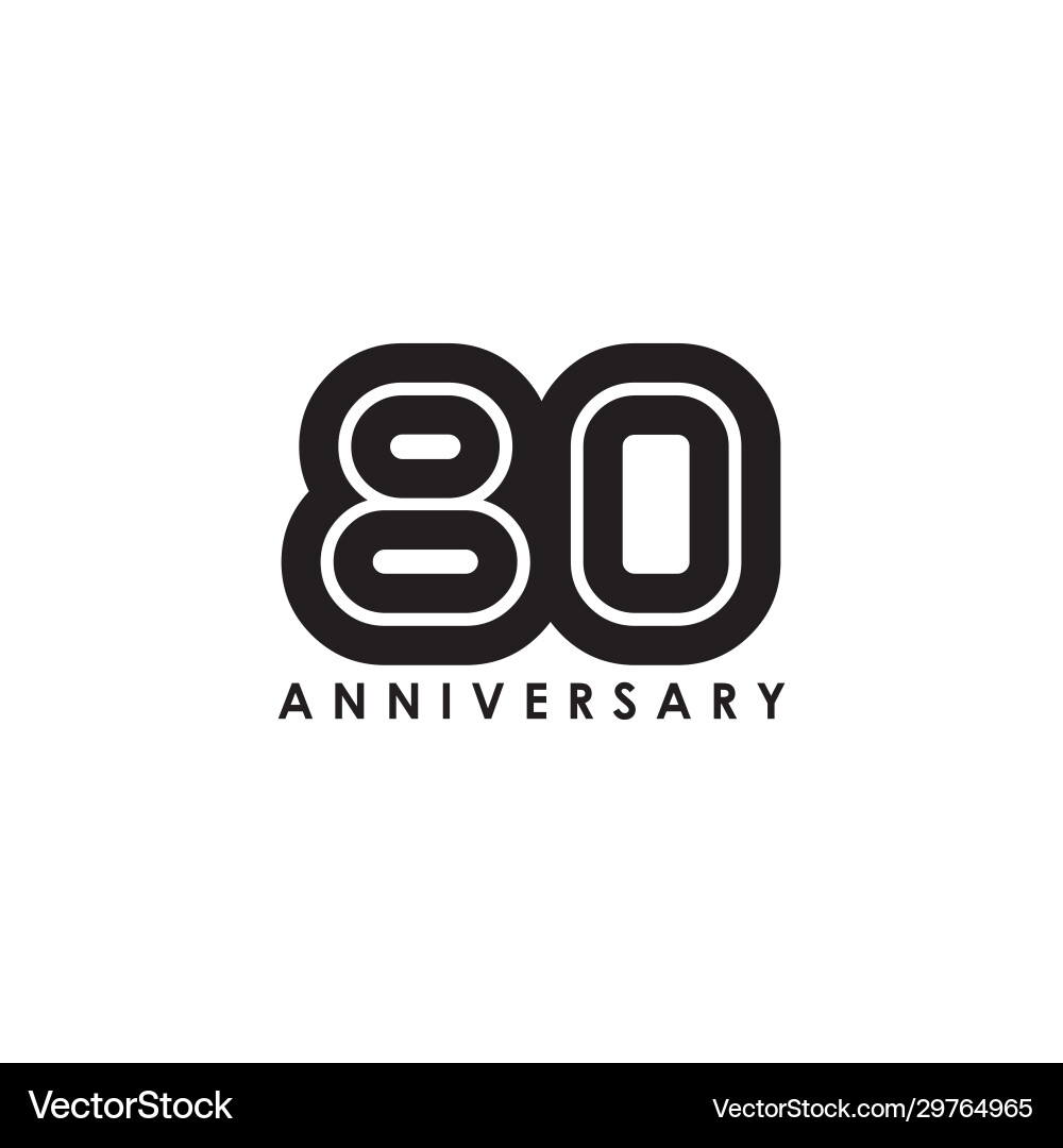 80th year celebrating anniversary emblem logo Vector Image