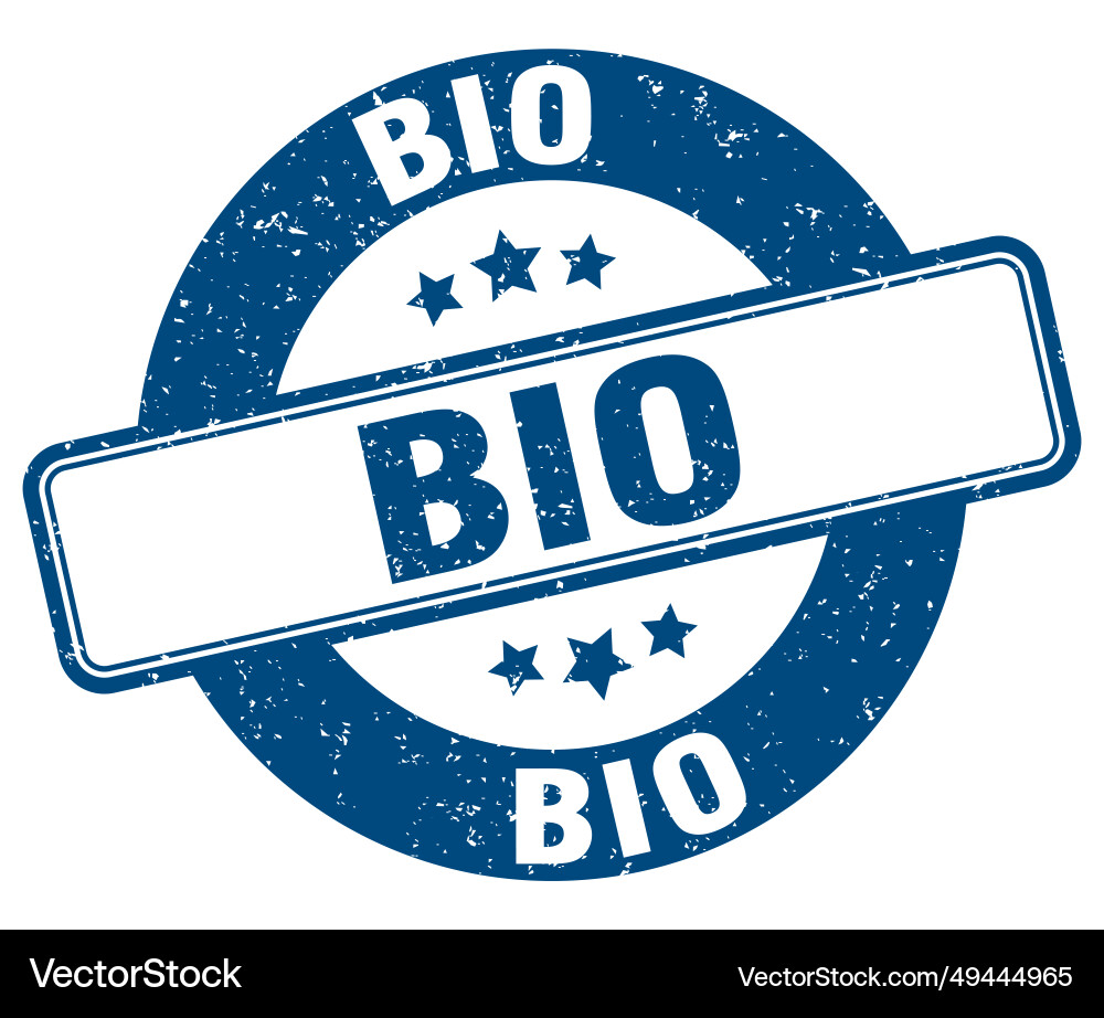 Bio stamp label round grunge sign Royalty Free Vector Image