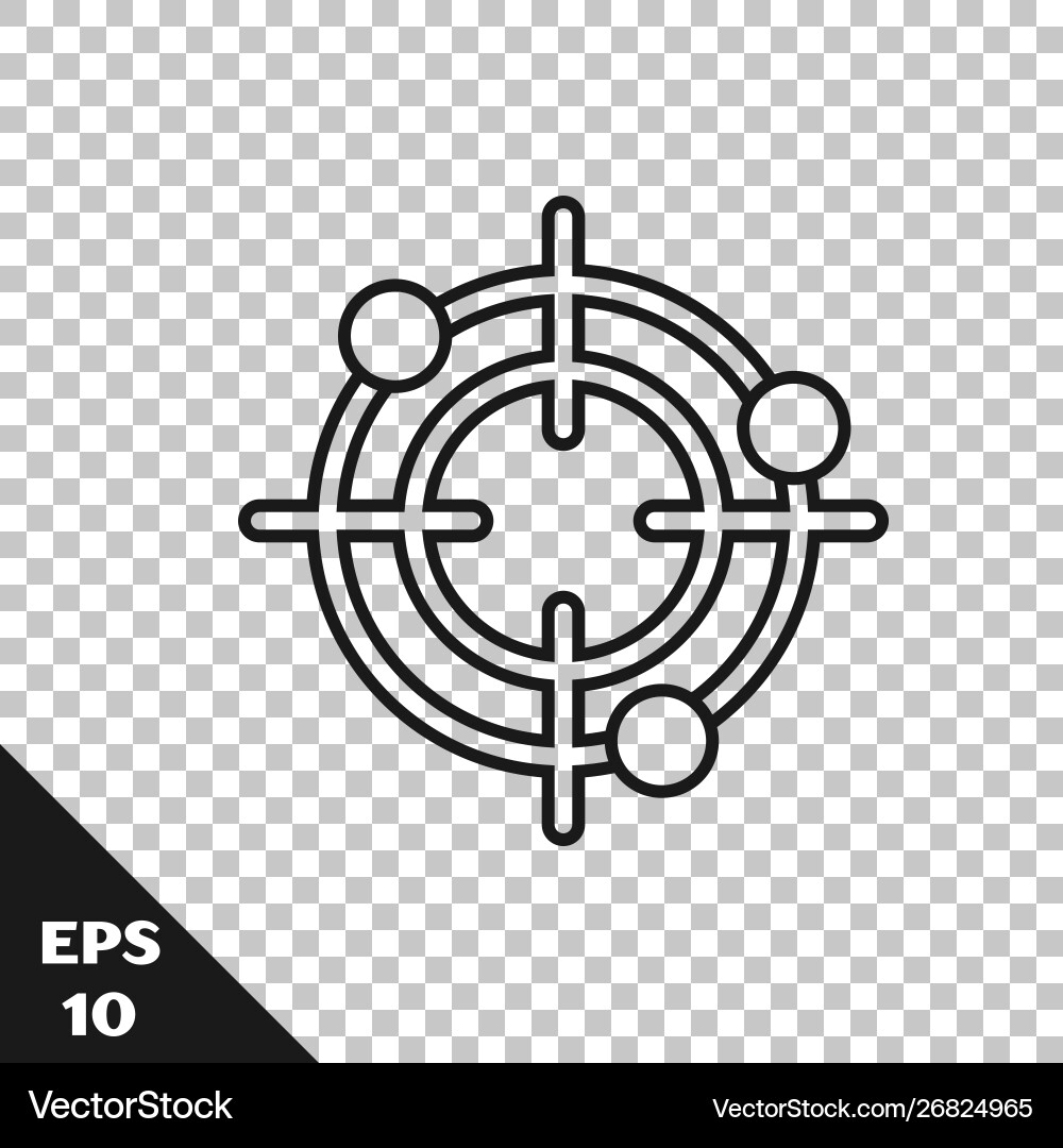 Black line target sport for shooting competition Vector Image