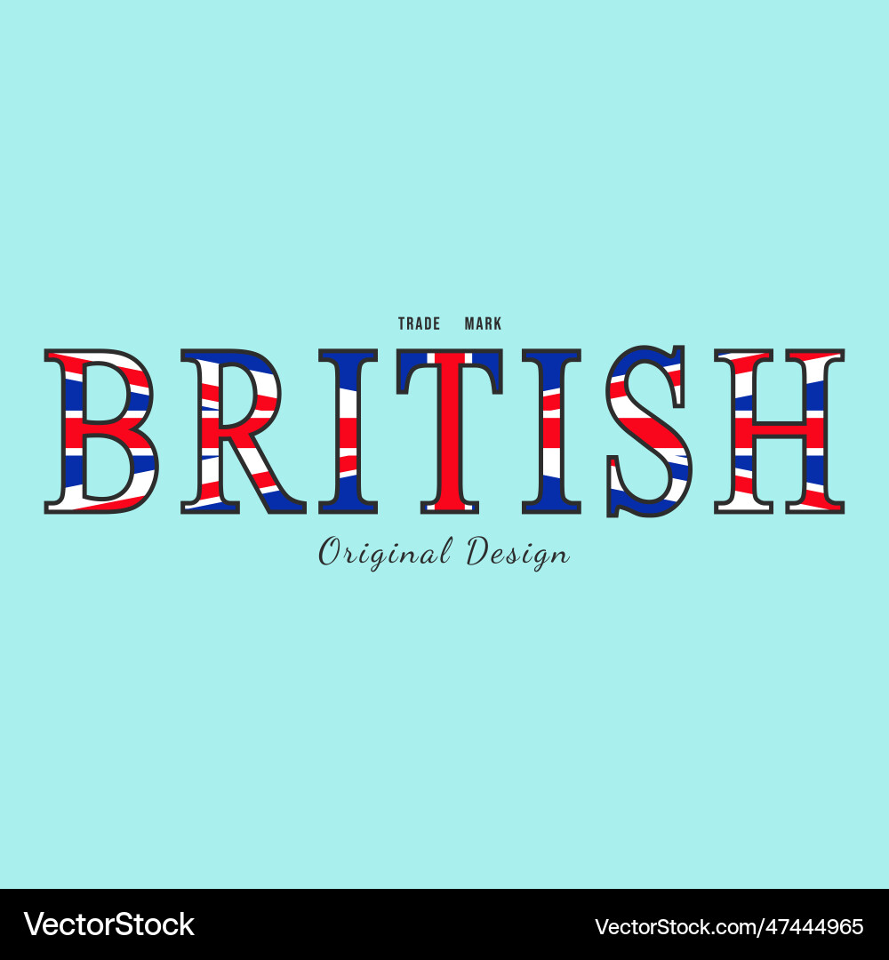 British flag color logo design art Royalty Free Vector Image