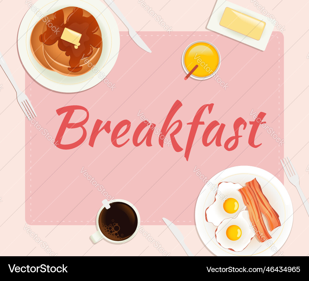 Brunch and breakfast top view food menu design Vector Image