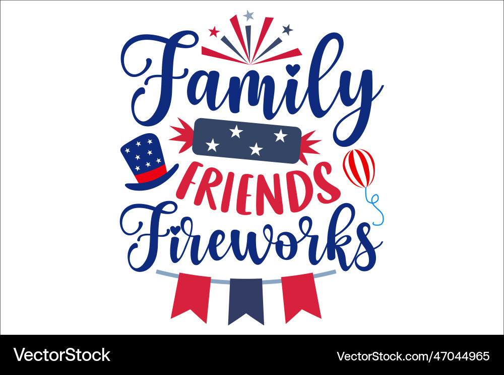 Family friends fireworks Royalty Free Vector Image