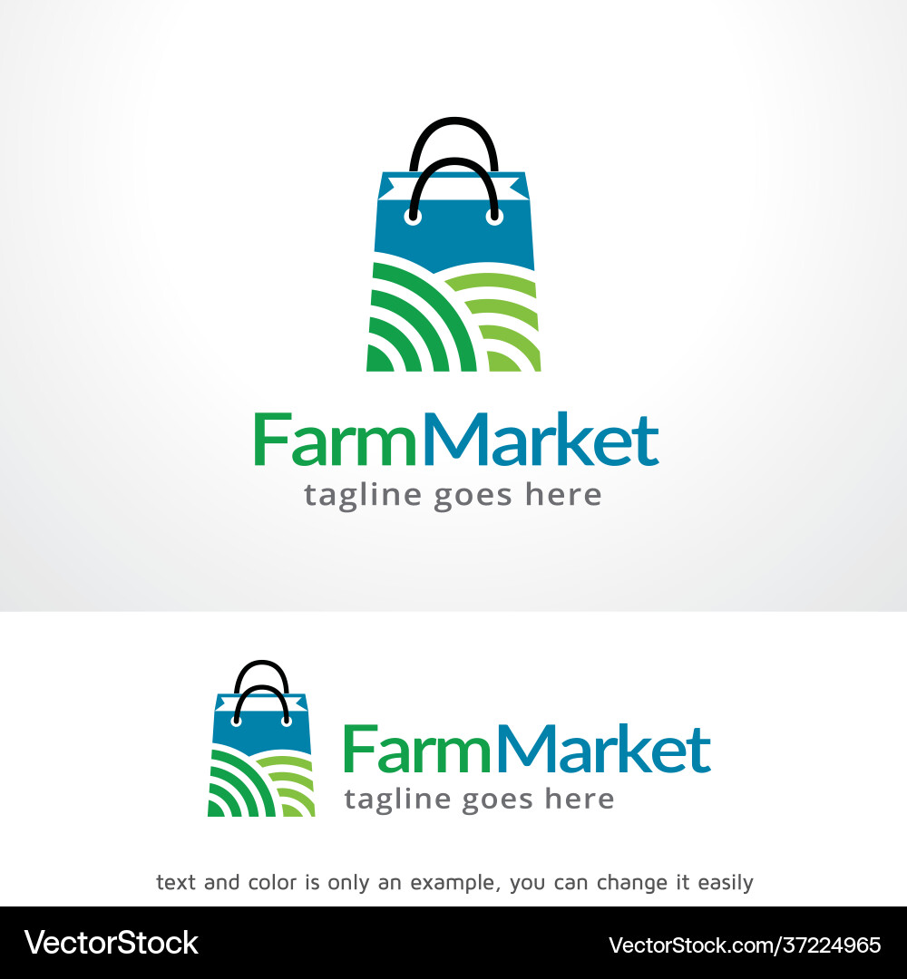 Farm market logo template design emblem Royalty Free Vector
