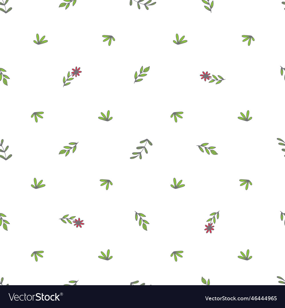 Flower with leaf all over pattern Royalty Free Vector Image