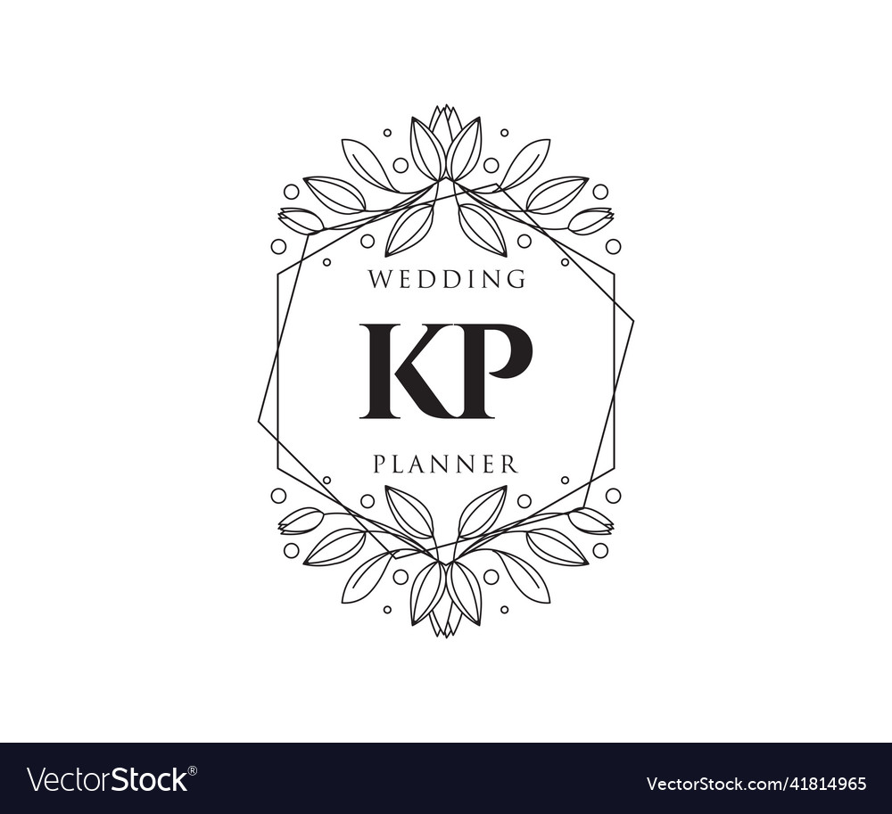 Kp initials letter wedding monogram logos Vector Image Kp initials letter wedding monogram logos Vector Image