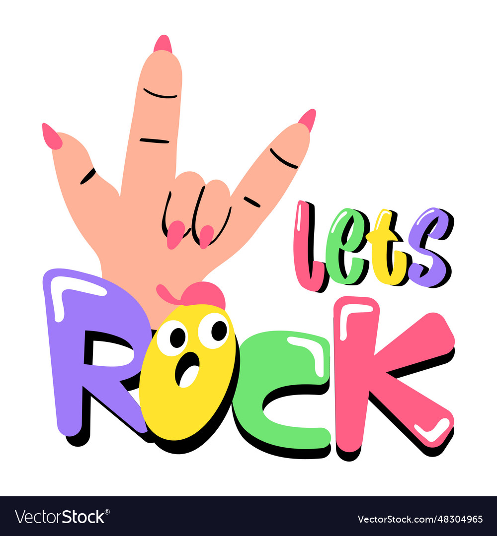 Lets rock Royalty Free Vector Image - VectorStock