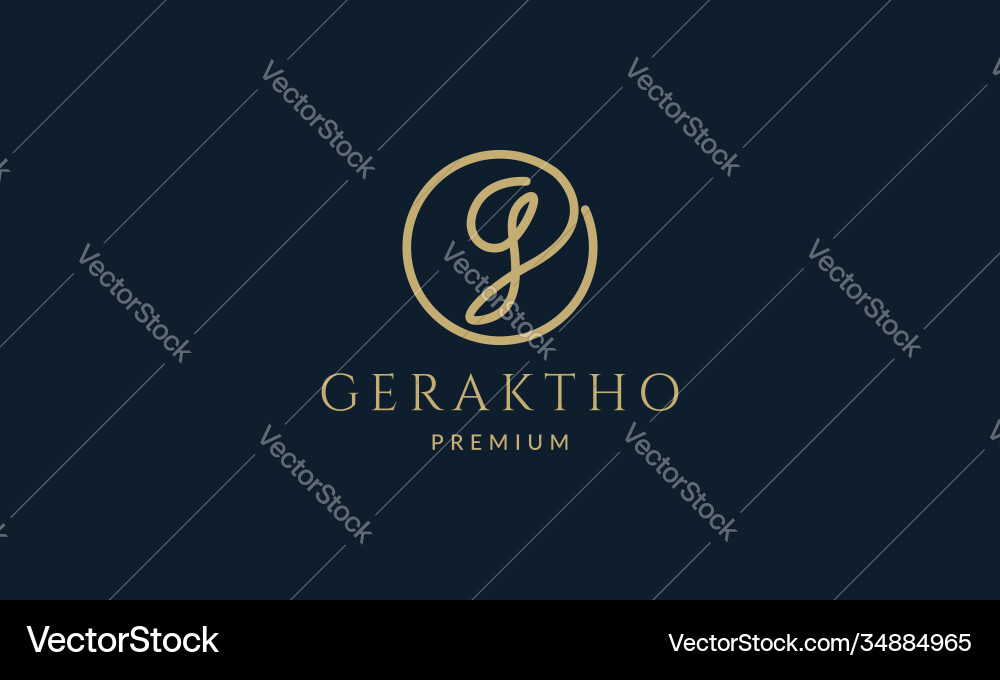 Letter g outline line circle luxury unique logo Vector Image