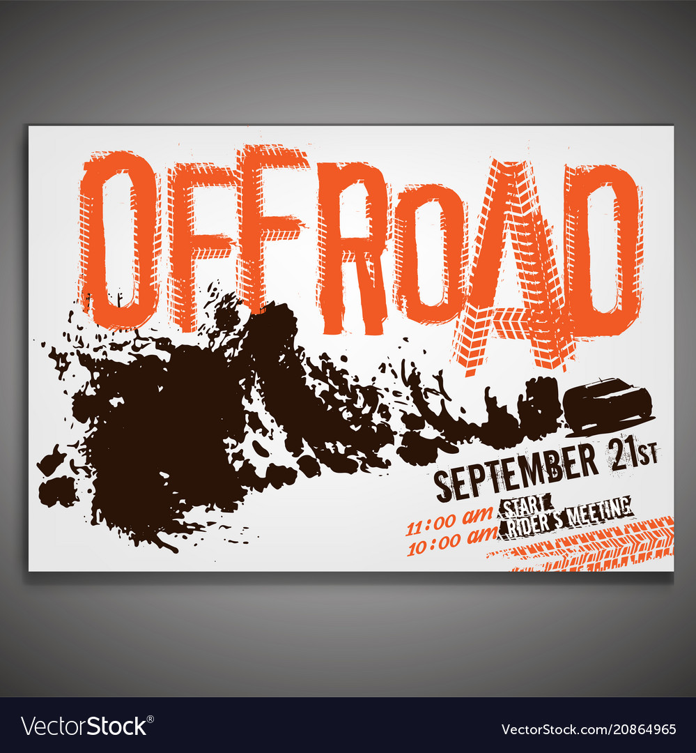 Off-road horizontal poster Royalty Free Vector Image