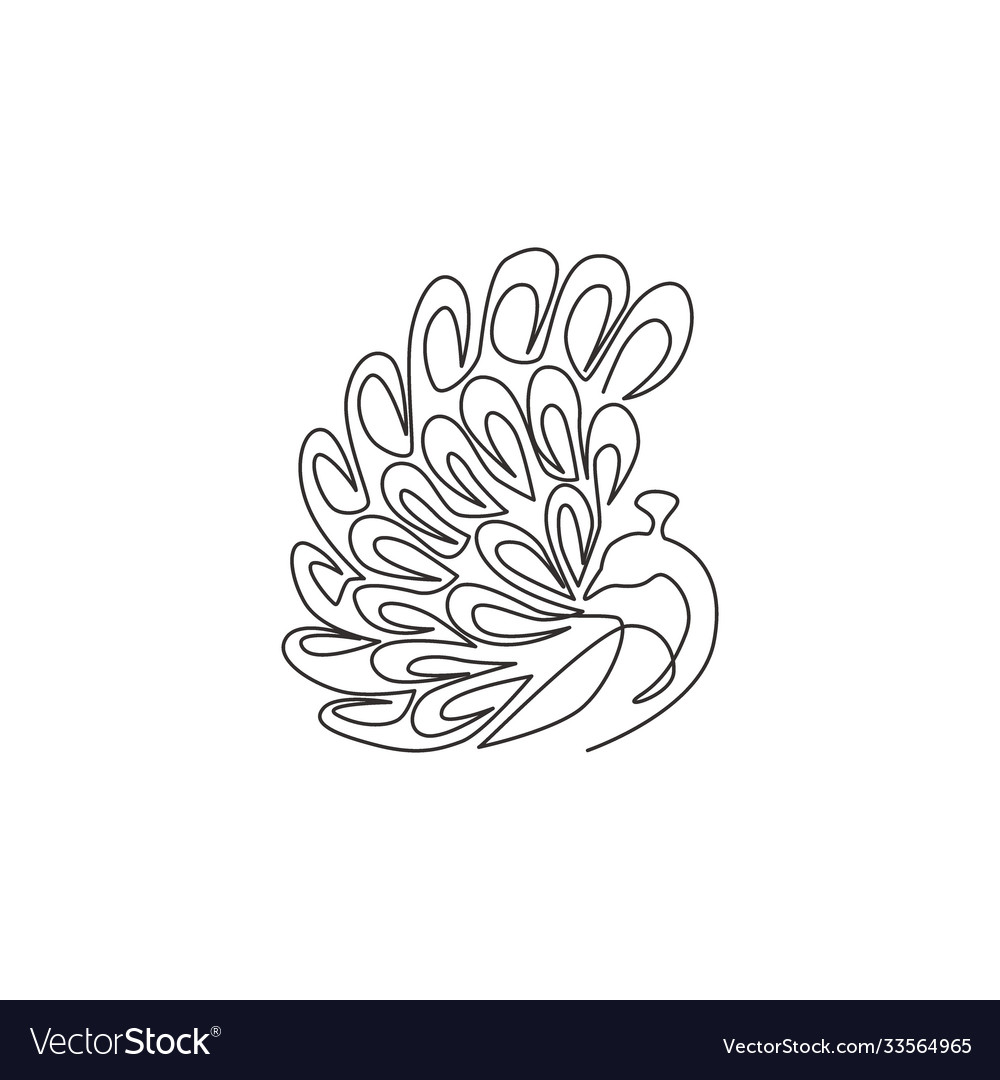 One continuous line drawing beauty adorable Vector Image