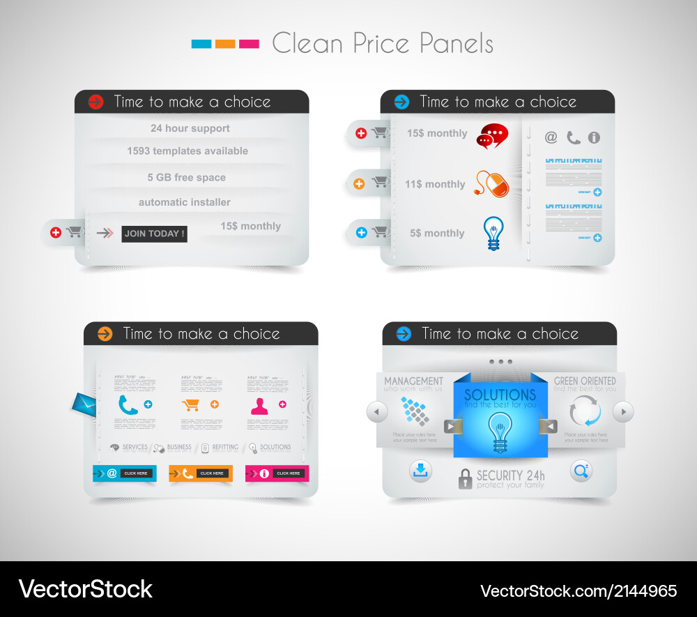 Web price shop panel with space for text and buy Vector Image