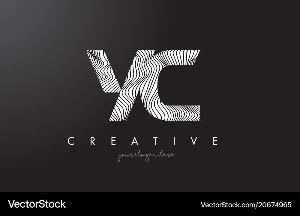 Yc y c letter logo with zebra lines texture Vector Image