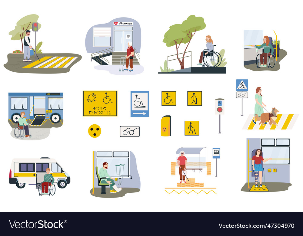 Accessible environment icons set Royalty Free Vector Image Accessible environment icons set Royalty Free Vector Image