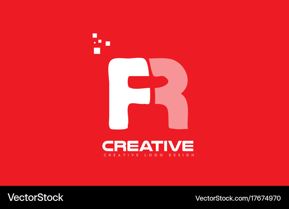 Alphabet letter r red technology white logo Vector Image