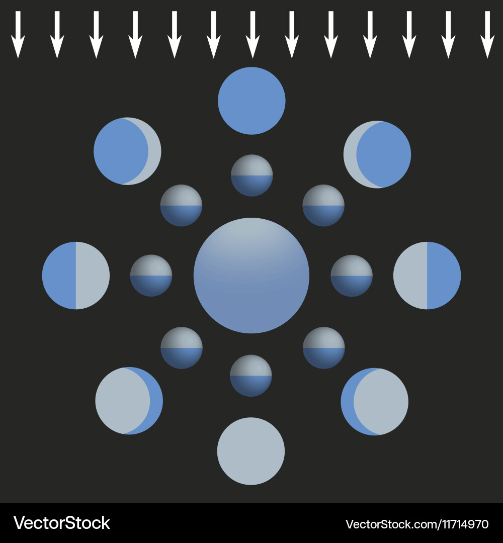 Changing the phases of the moon Royalty Free Vector Image