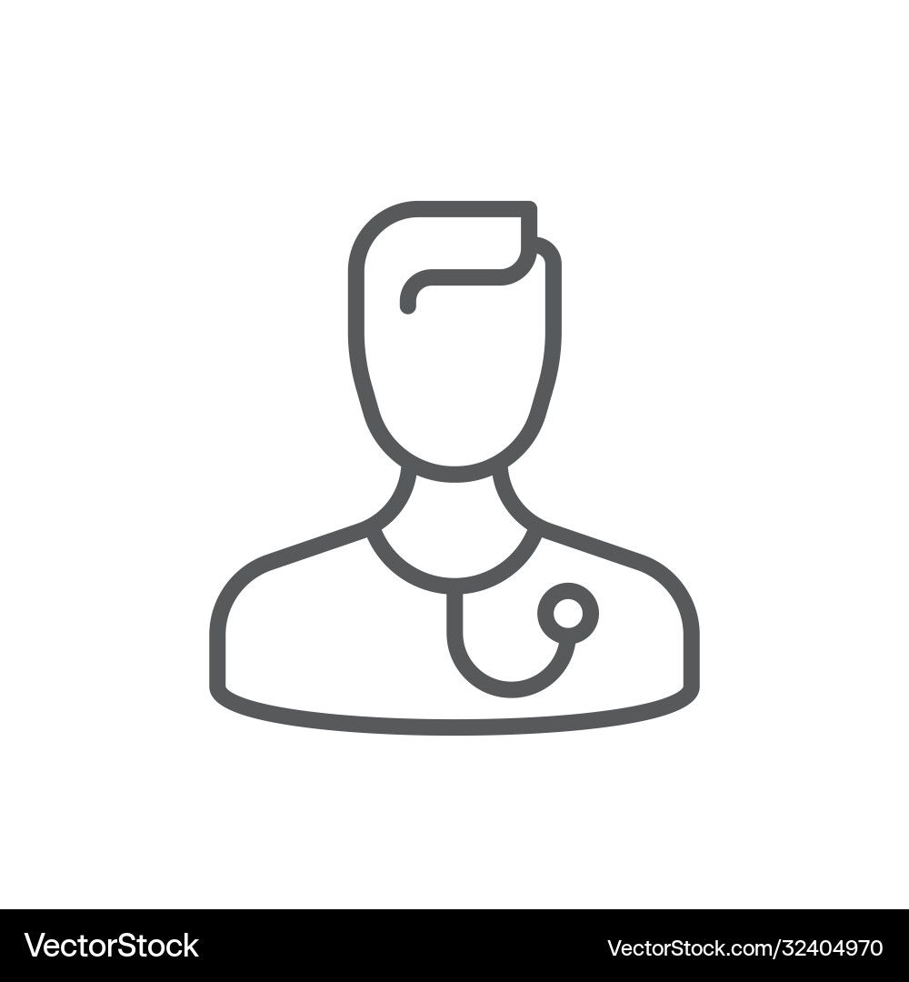 Doctor with stethoscope icon symbol isolated Vector Image