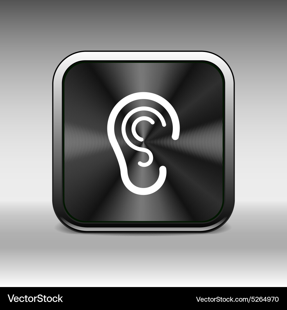 Ear icon listen hear deaf human sign Royalty Free Vector