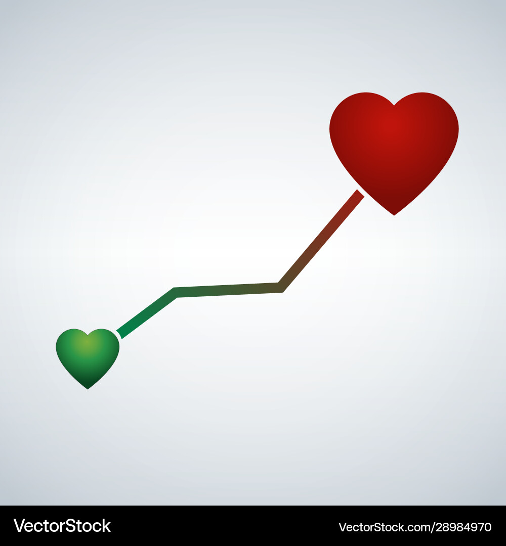 Life line with heart shape from small green Vector Image