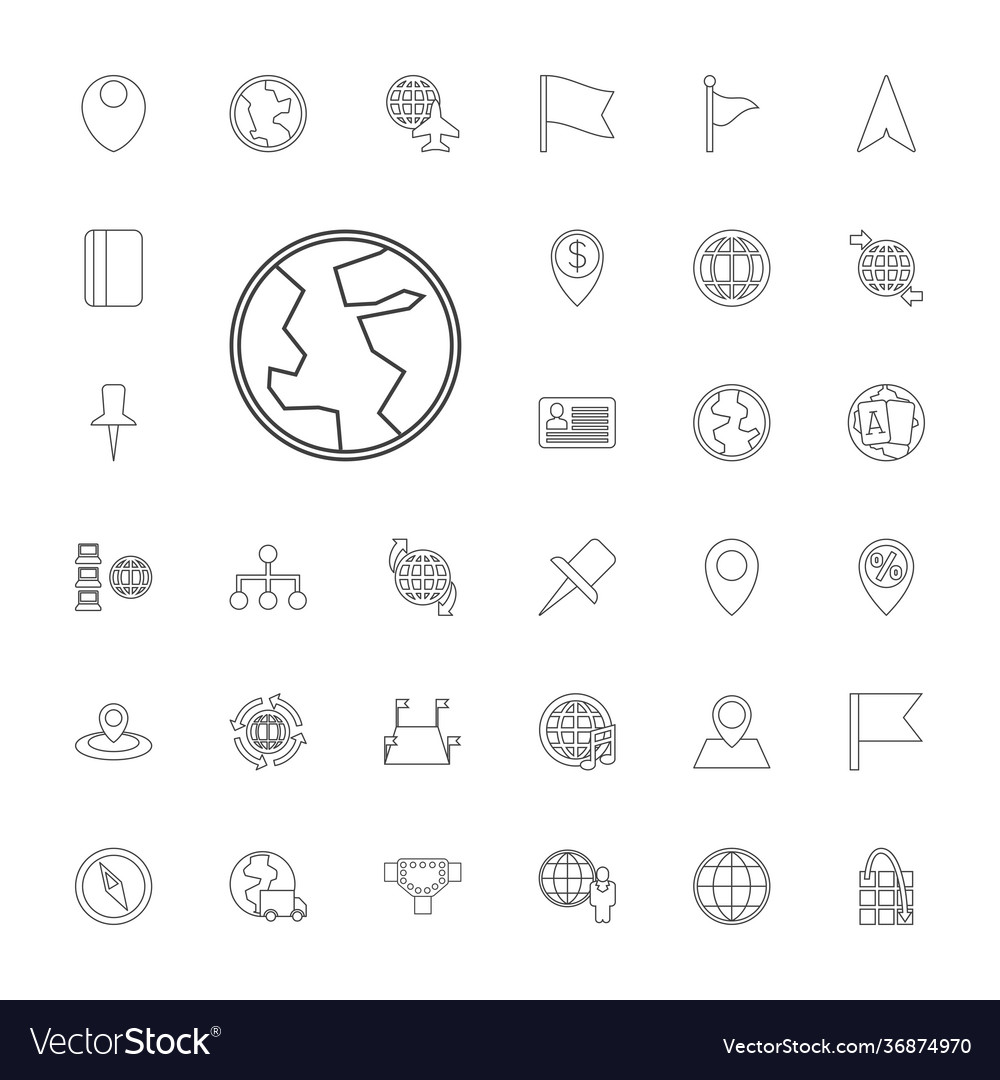 Map icons Royalty Free Vector Image - VectorStock