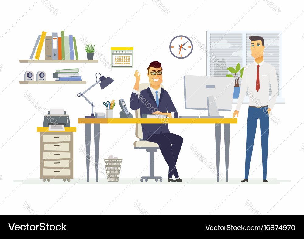 Office scene - modern cartoon business Royalty Free Vector