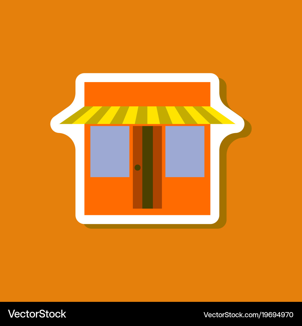 Paper sticker on stylish background shop Vector Image