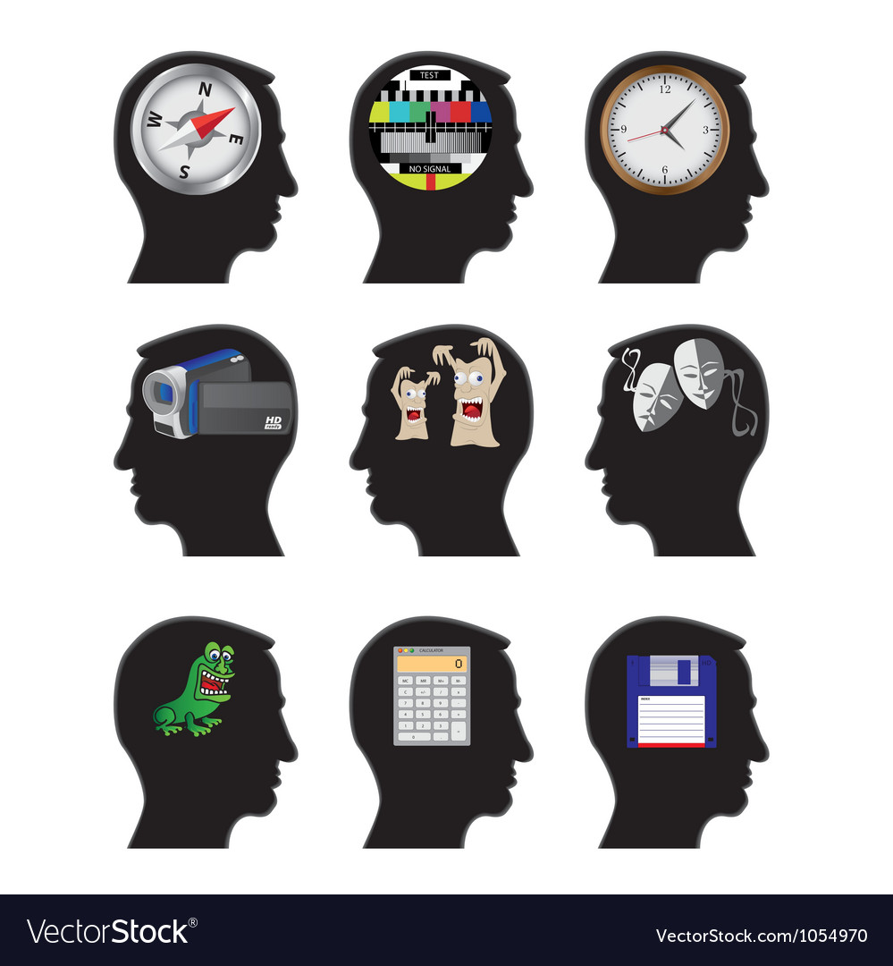 Profile head elements Royalty Free Vector Image